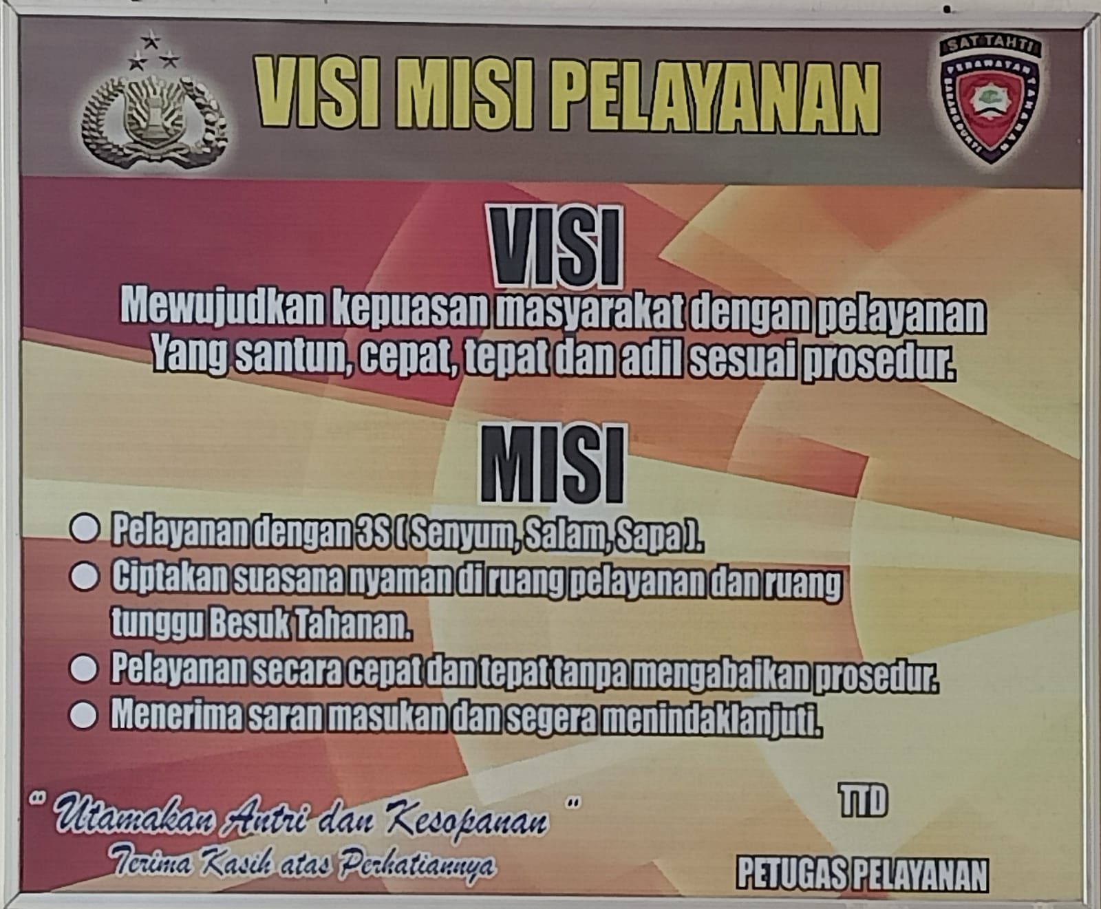 VISI MISI TAHTI – POLRES MALANG